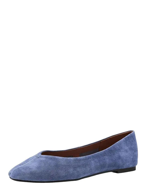 Madewell Greta Glove Flats In Suede - Black