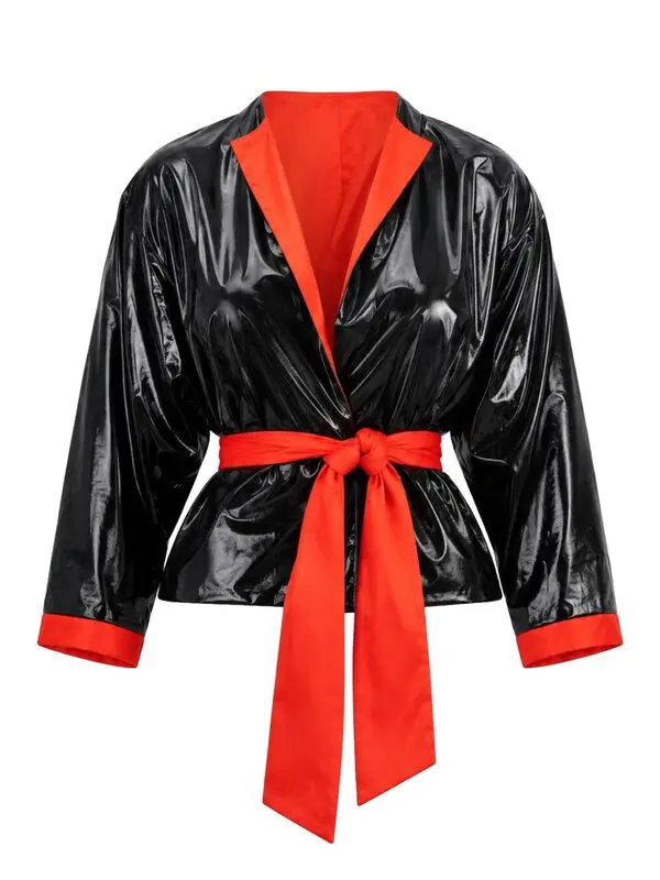 Miro Misljen Black / Red Neon Noir Wrap Jacket - Black/red