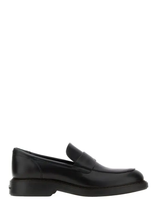 Hogan Leather Loafers - Black