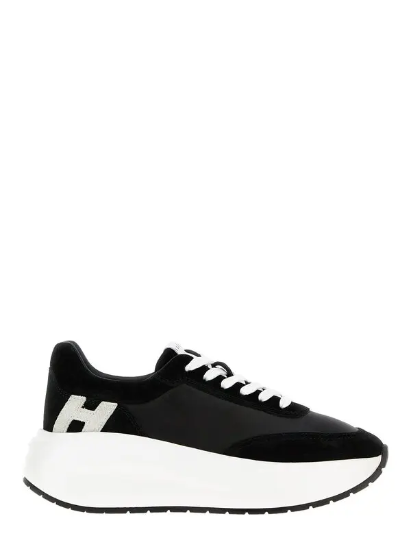 Hogan Leather And Suede Maxi I Active Sneakers - Black