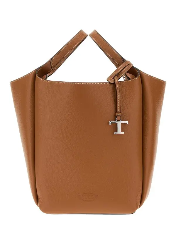 TOD'S Leather Bucket Bag - Light Brown