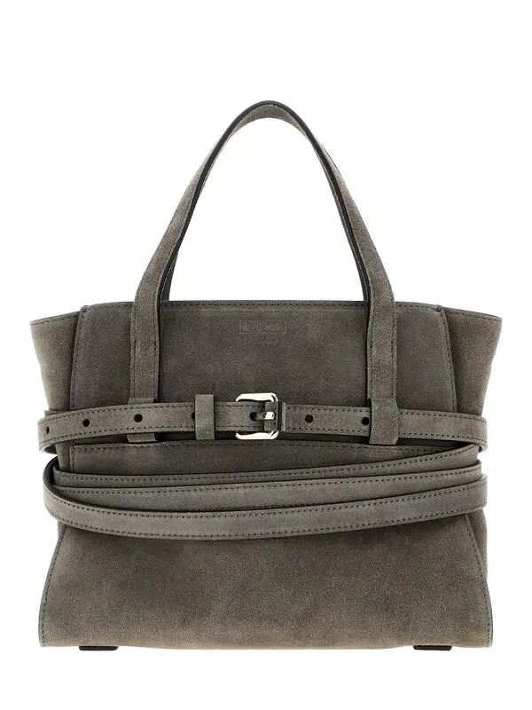 Moschino Suede Tie Me Handbag - Grey