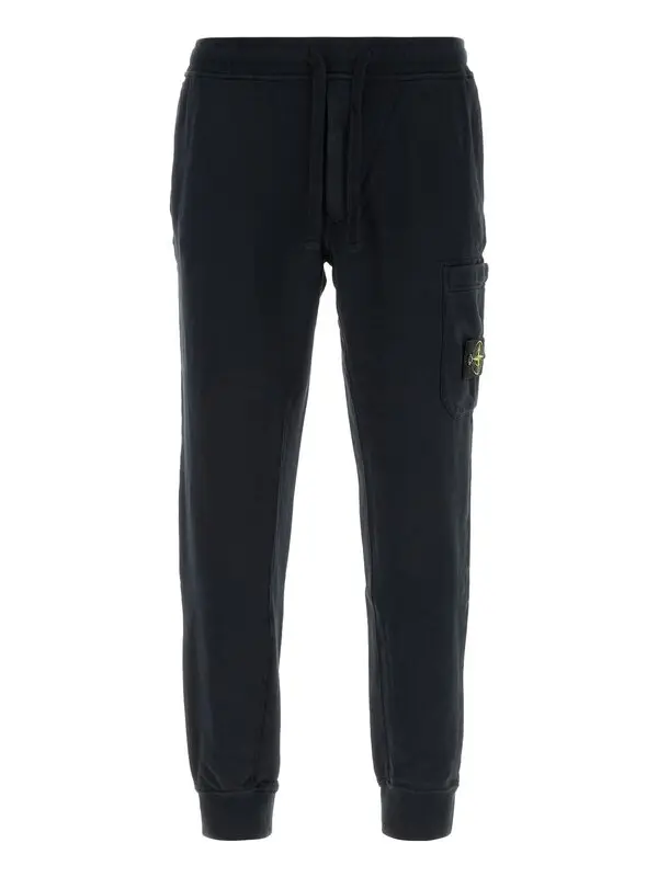 Stone Island Slate Cotton Joggers - Black