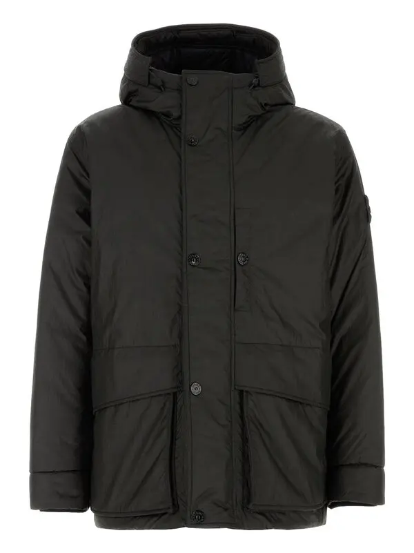 Stone Island Nylon And Polyester Parka - Black