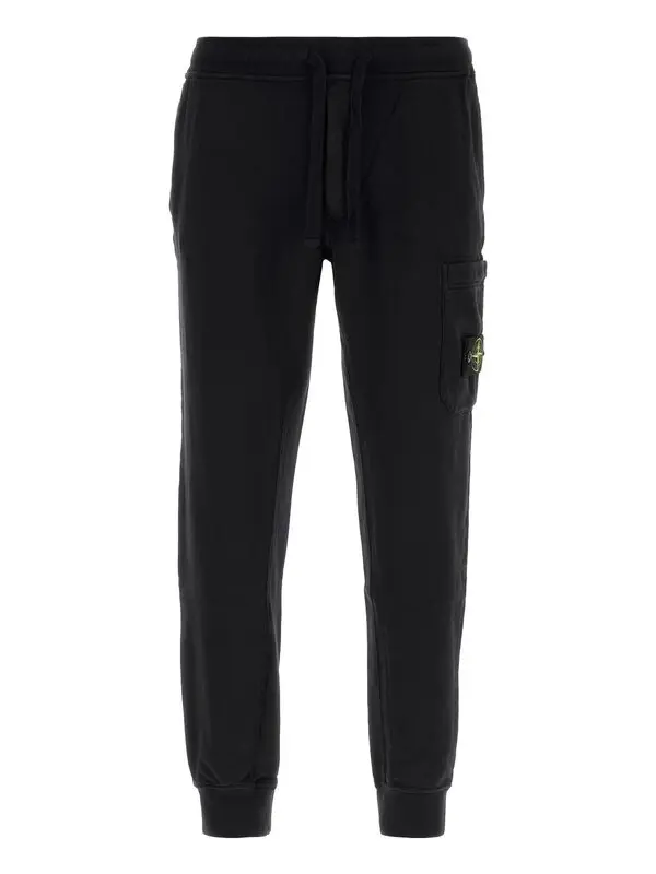 Stone Island Cotton Joggers - Black
