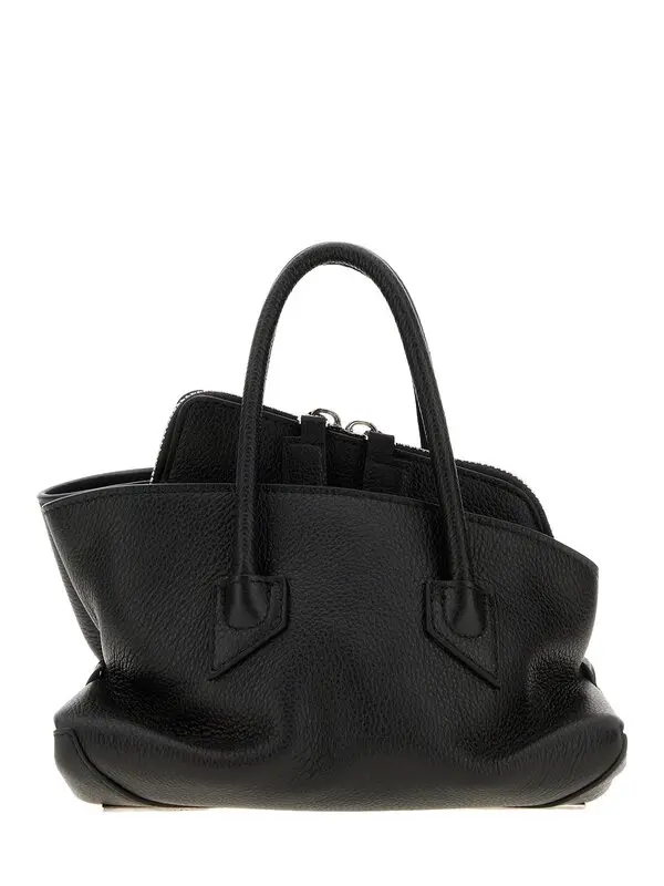 Attico Leather Mini La Passeggiata Handbag - Black