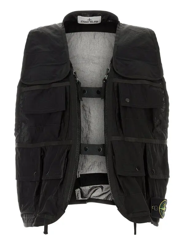 Stone Island Nylon Vest - Black