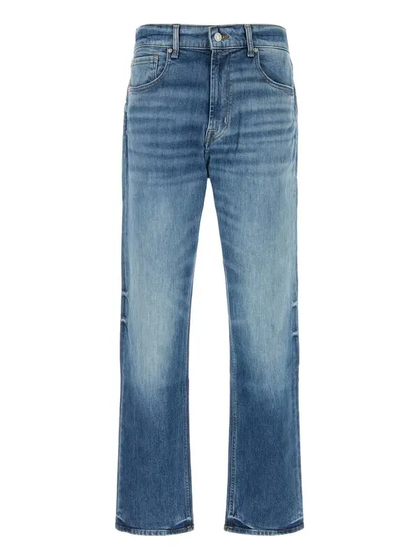 Seven For All Mankind Stonewashed Stretch Denim Jeans - Blue