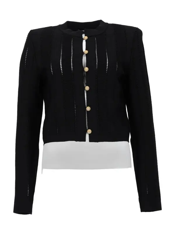 Balmain Cropped Cardigan - Black