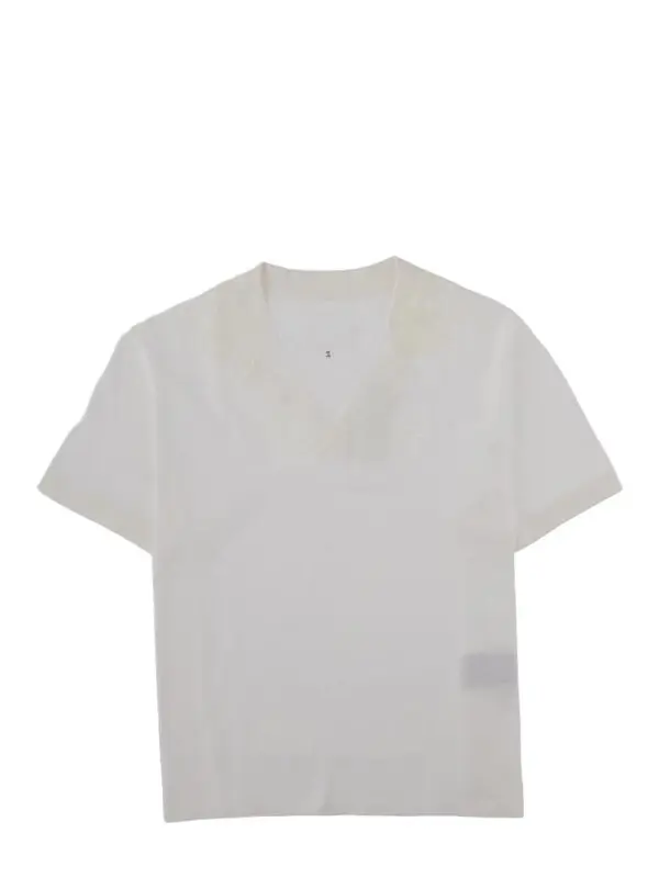 MAISON MARGIELA Short Sleeve V-neck - White