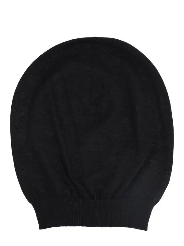 Rick Owens Ribbed Knit Beanie - Black