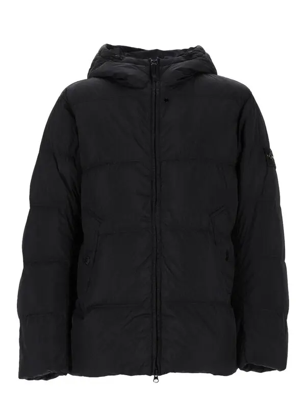 Stone Island Puffer Jacket With Hood - Black