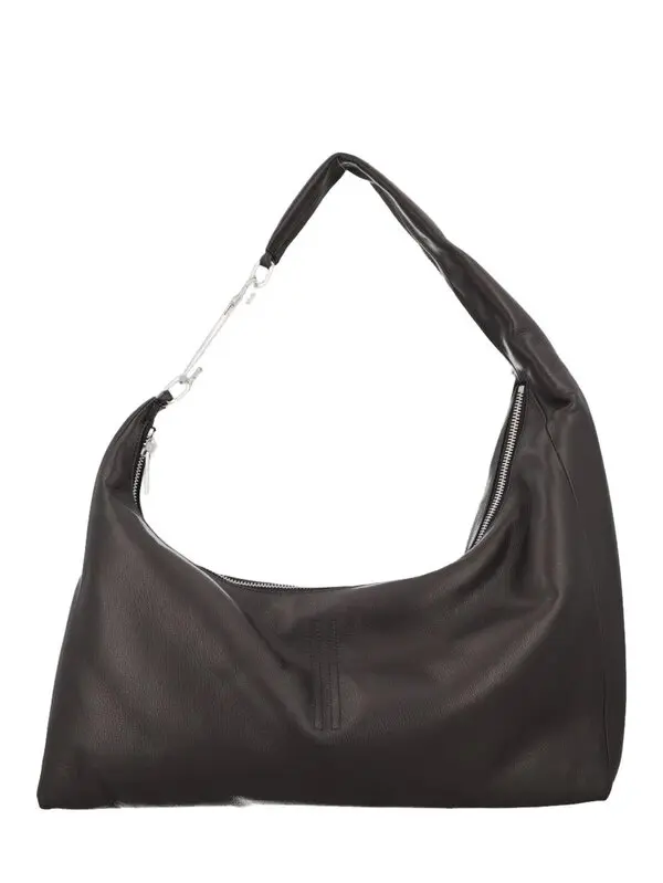 Rick Owens Leather Shoulder Bag With Zipper Detail - Black