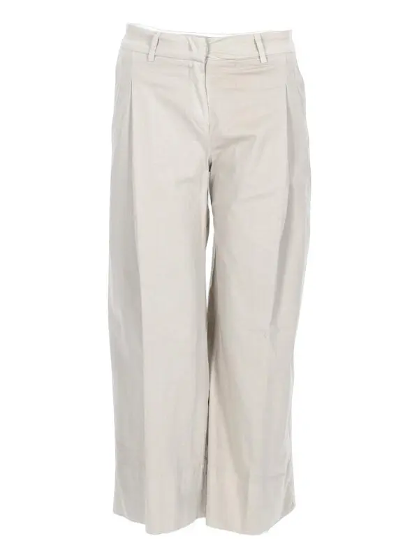 FAY Cotton Elastane Pants - White