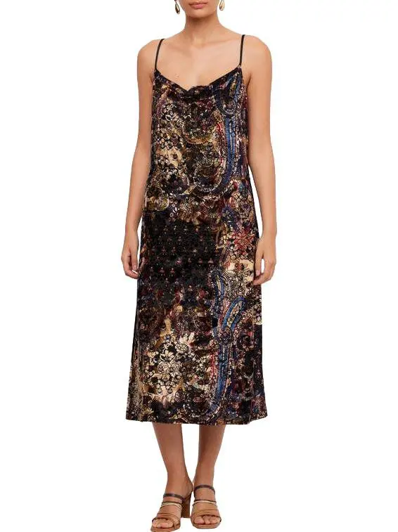 Fifteen Twenty Krissa Drape Front Midi Dress - Print