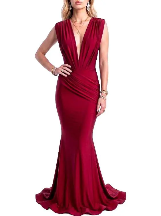 JESSICA ANGEL Mermaid Evening Gown - Red
