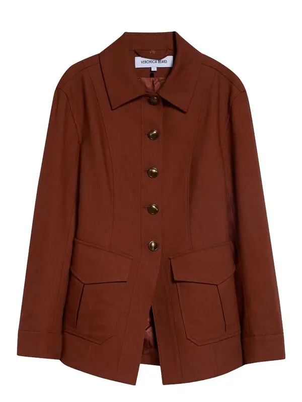 Veronica Beard Laramie Removable Collar Dickey Jacket - Red