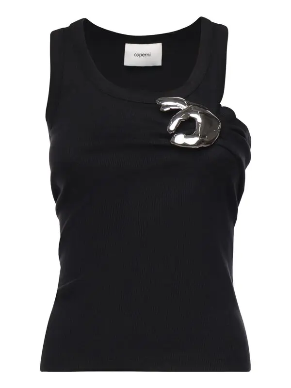 Coperni Sleeveless Vest With Metal Embellishment - Black