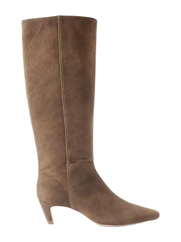 REFORMATION Remy Suede Knee High Boots - Light Brown