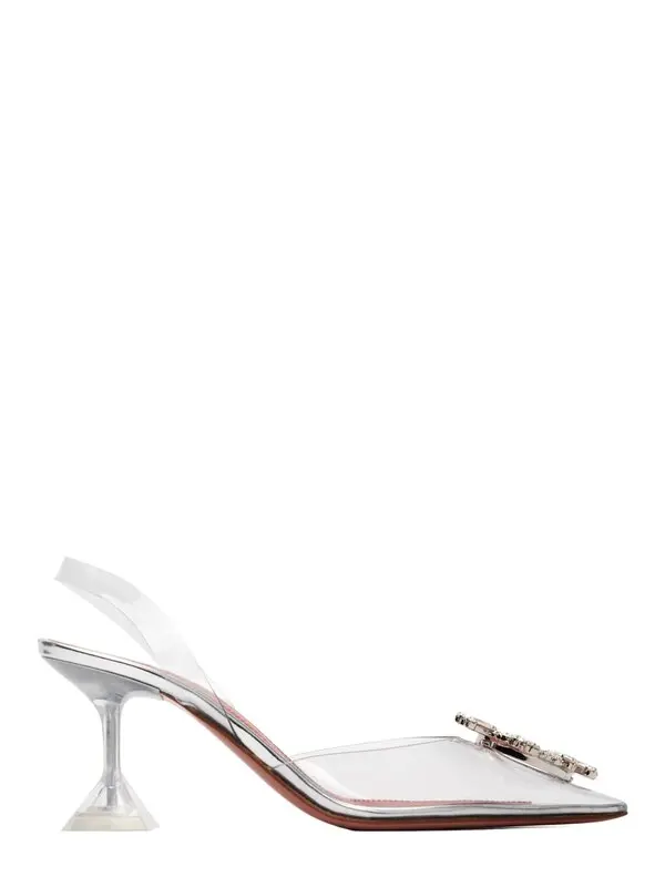 Amina Muaddi Begum Glass Sling 70 High-heeled Sandals - Transparent