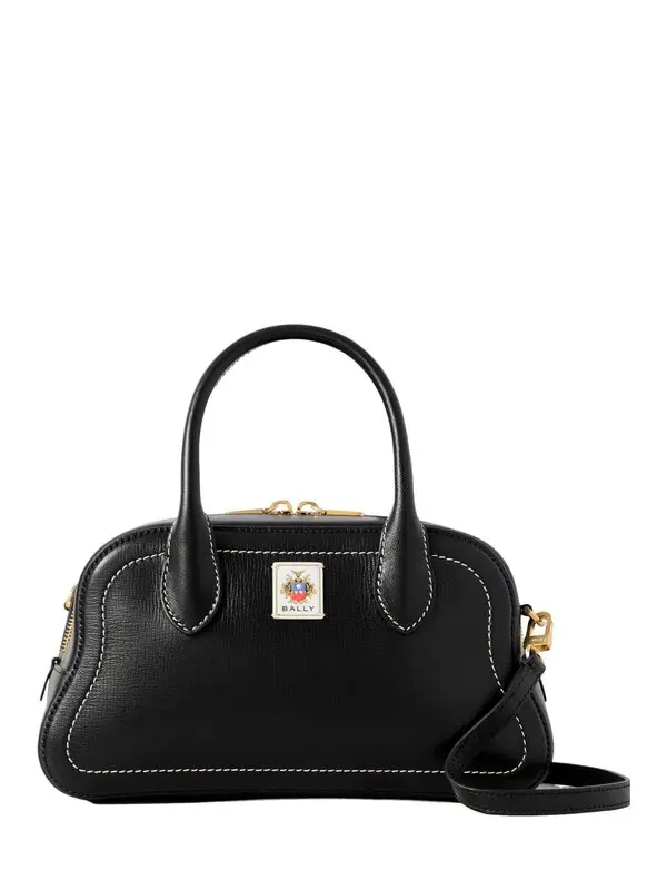 Bally Leather Tote Bag With Logo Patch - Black
