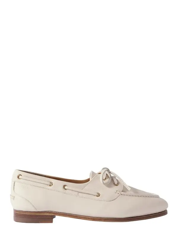 Bally Leather Boat Shoes - Ivory