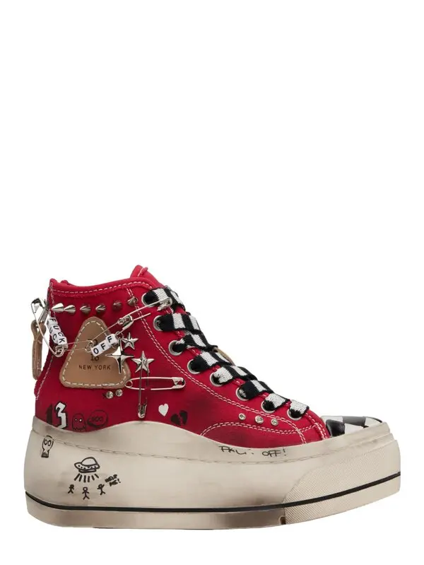 R13 Kurt High-top Sneakers With Embellishments - Red