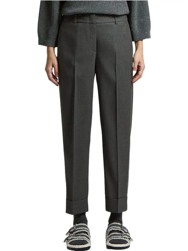 Peserico Tailored Pressed-crease Trousers - Black