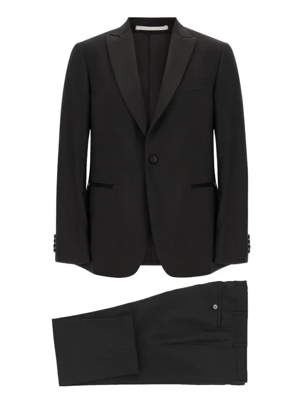 Pal Zileri Satin Lapel Two-piece Suit - Black