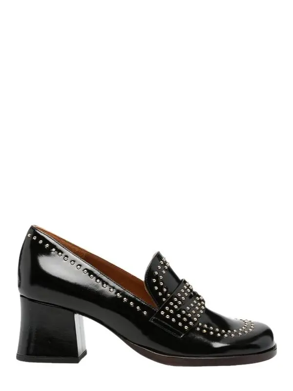 Chie Mihara Stud-embellished Leather Loafers - Black