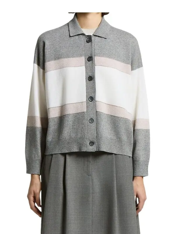 Peserico Striped Button-down Cardigan - No