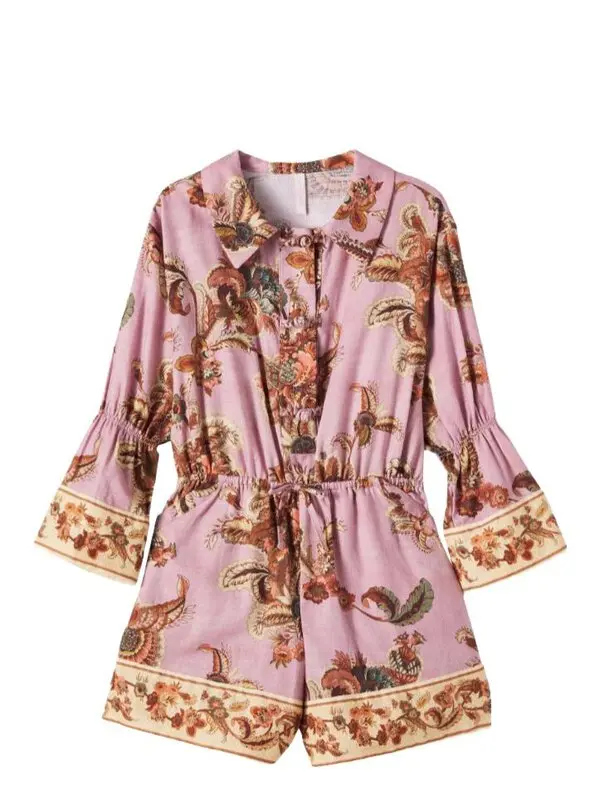 Zimmermann Floral Print Long Sleeve Bodysuit - Pink