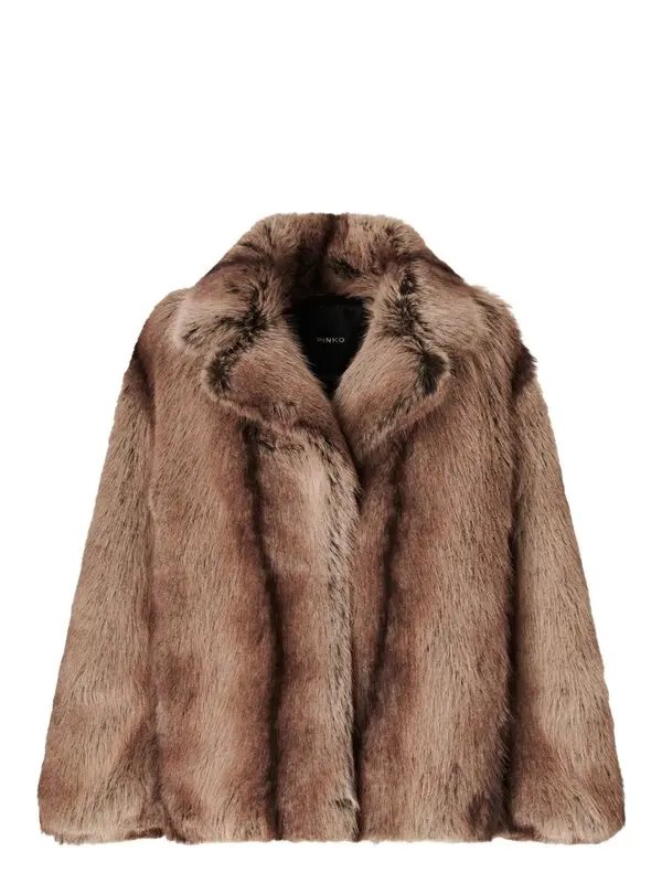 Pinko Fur-look Caban - Beige