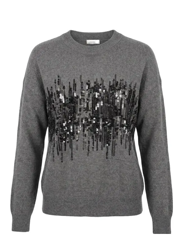 Peserico Embellished Drop-shoulder Jumper - Gray