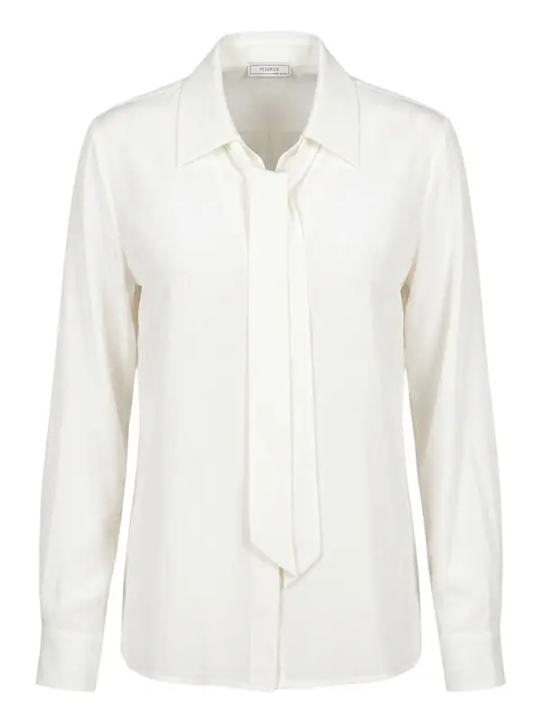 Peserico Tie-neck Satin Shirt - No
