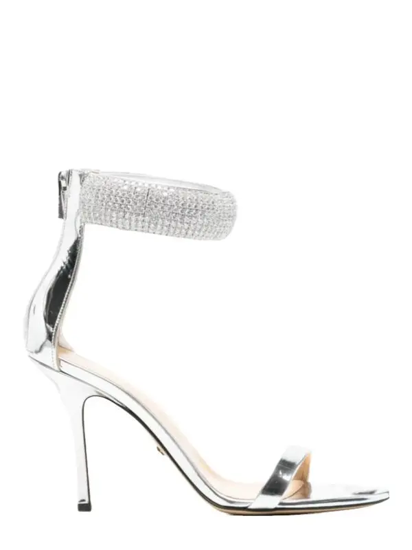 MACHMACH Round Toe Stiletto High-heeled Sandals - Silve