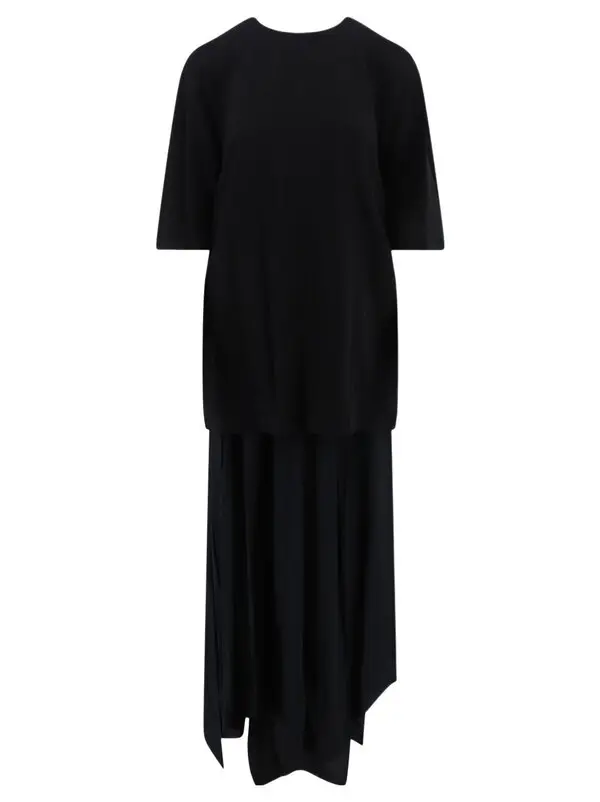SEMICOUTURE Draped Maxi Dress - Black