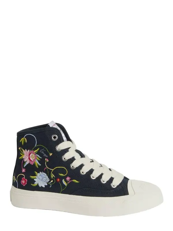 Kenzo Hoshi Embroidered High Top Sneakers - Black