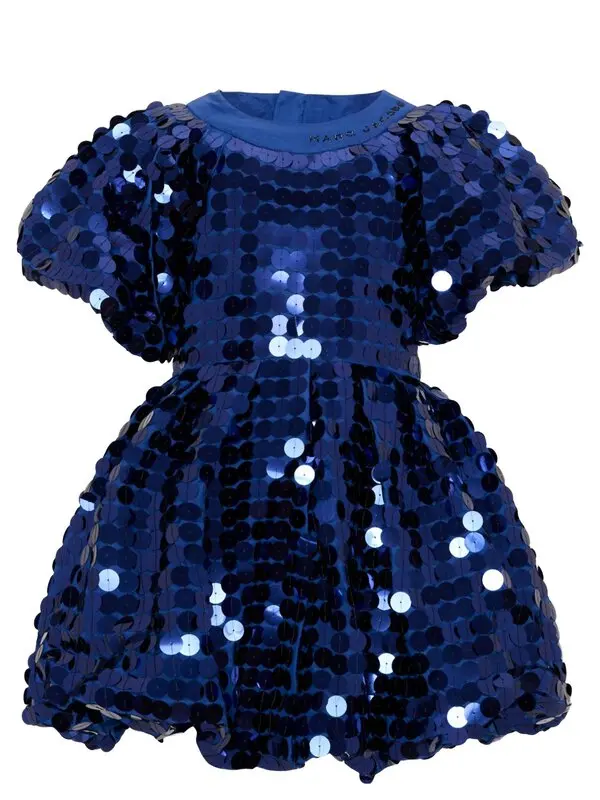 Marc Jacobs Sequin Embellished Puff Sleeve Dress - Blue