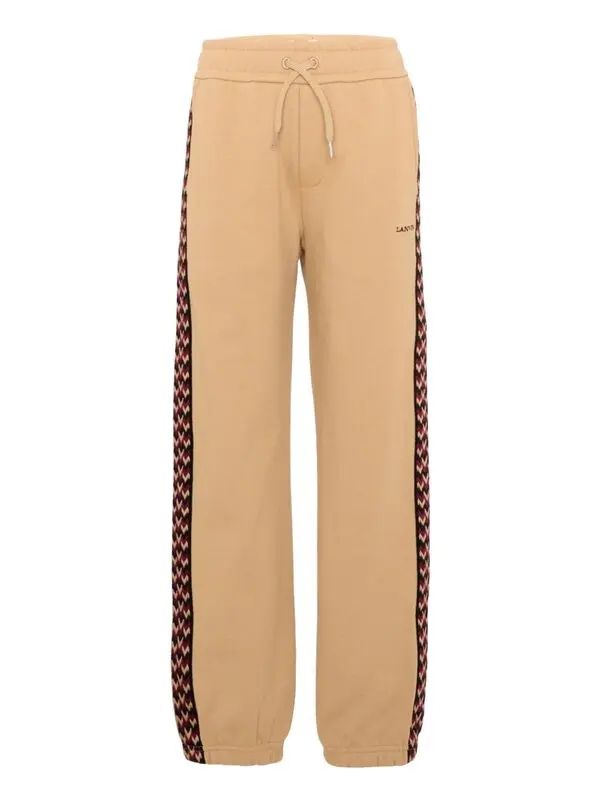 LANVIN Geometric Stripe Detail Track Pants - Beige