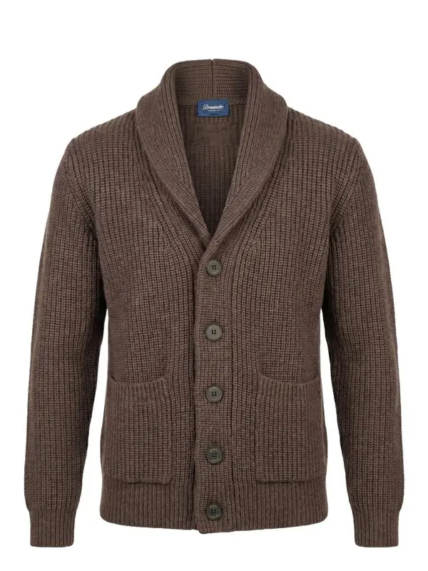 DRUMOHR Shawl Collar Cardigan - Brown