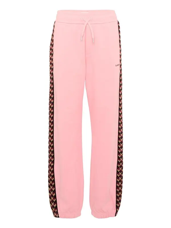 LANVIN PETITE Drawstring Track Pants With Geometric Stripes - Pink
