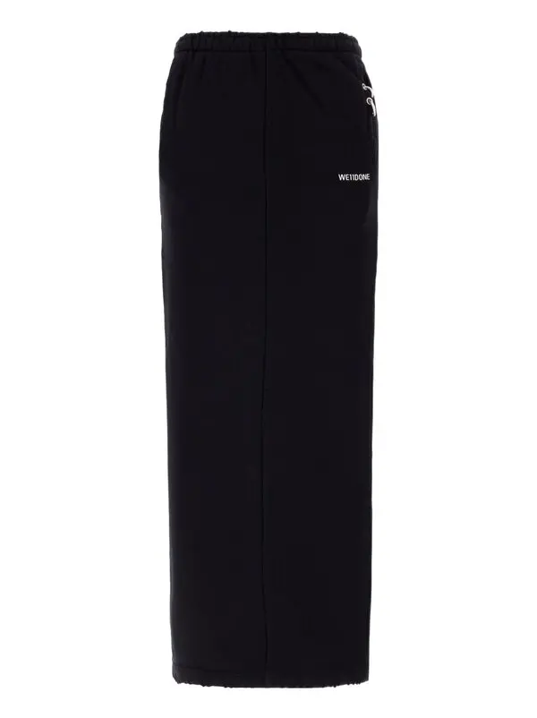 We11Done Embroidered Logo Maxi Skirt - Black