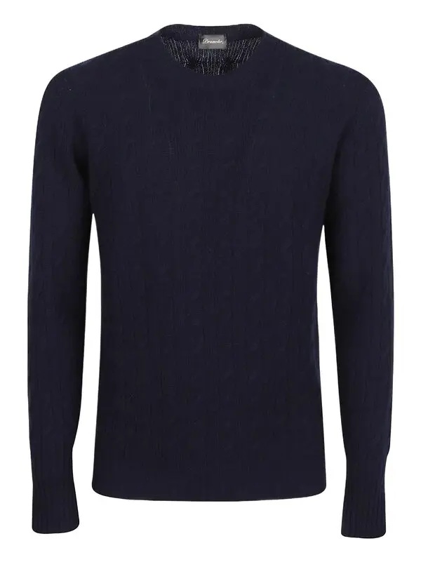 DRUMOHR Round-neck Cable-knit Sweater - Blue