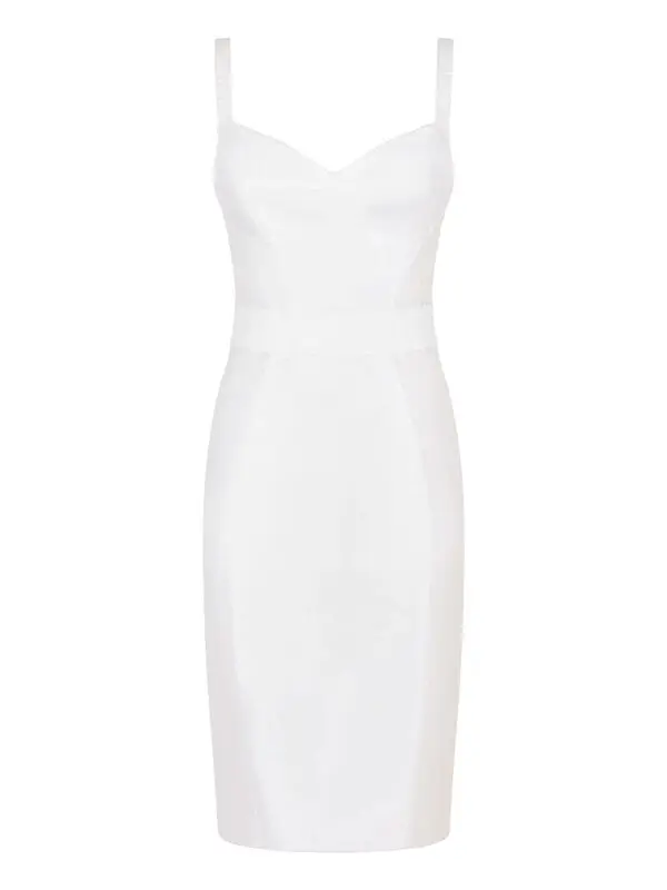 Dolce & Gabbana Lace Panel Corset Dress - White