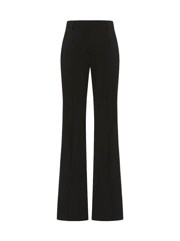 Sportmax Flared Trousers In Stretch Wool - Black