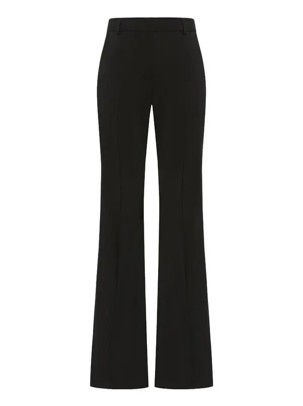 Sportmax Flared Trousers In Stretch Wool - Black