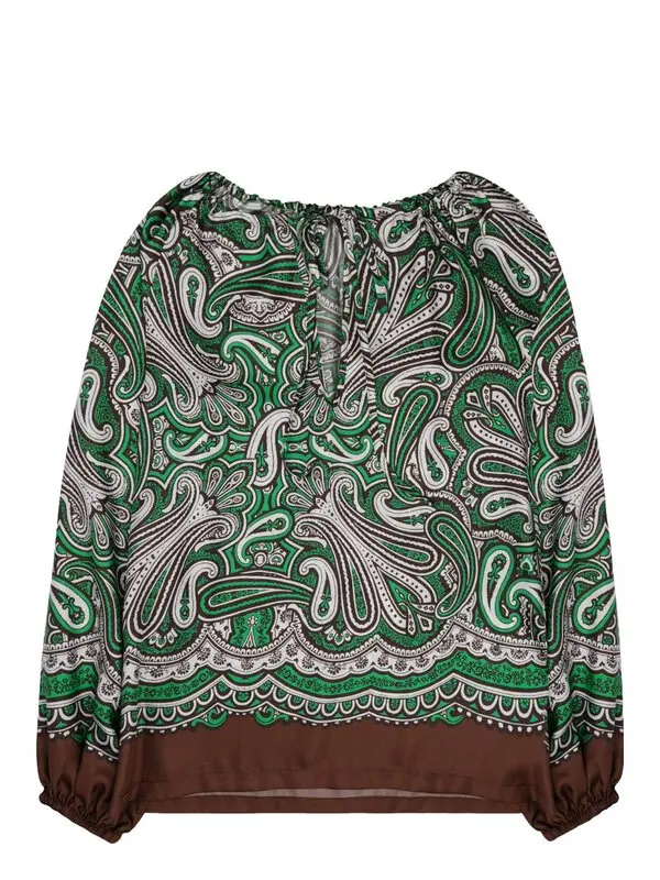P.a.r.o.s.h Paisley Print Silk Blouse - Green