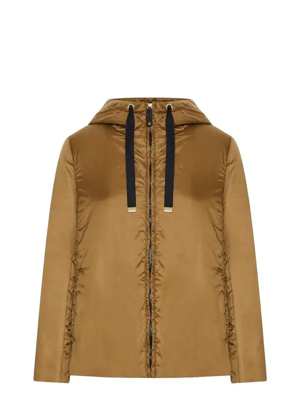 Max Mara Padded Jacket With Hood In Waterproof Canvas - Brown