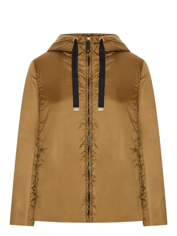 Max Mara Padded Jacket With Hood In Waterproof Canvas - Brown